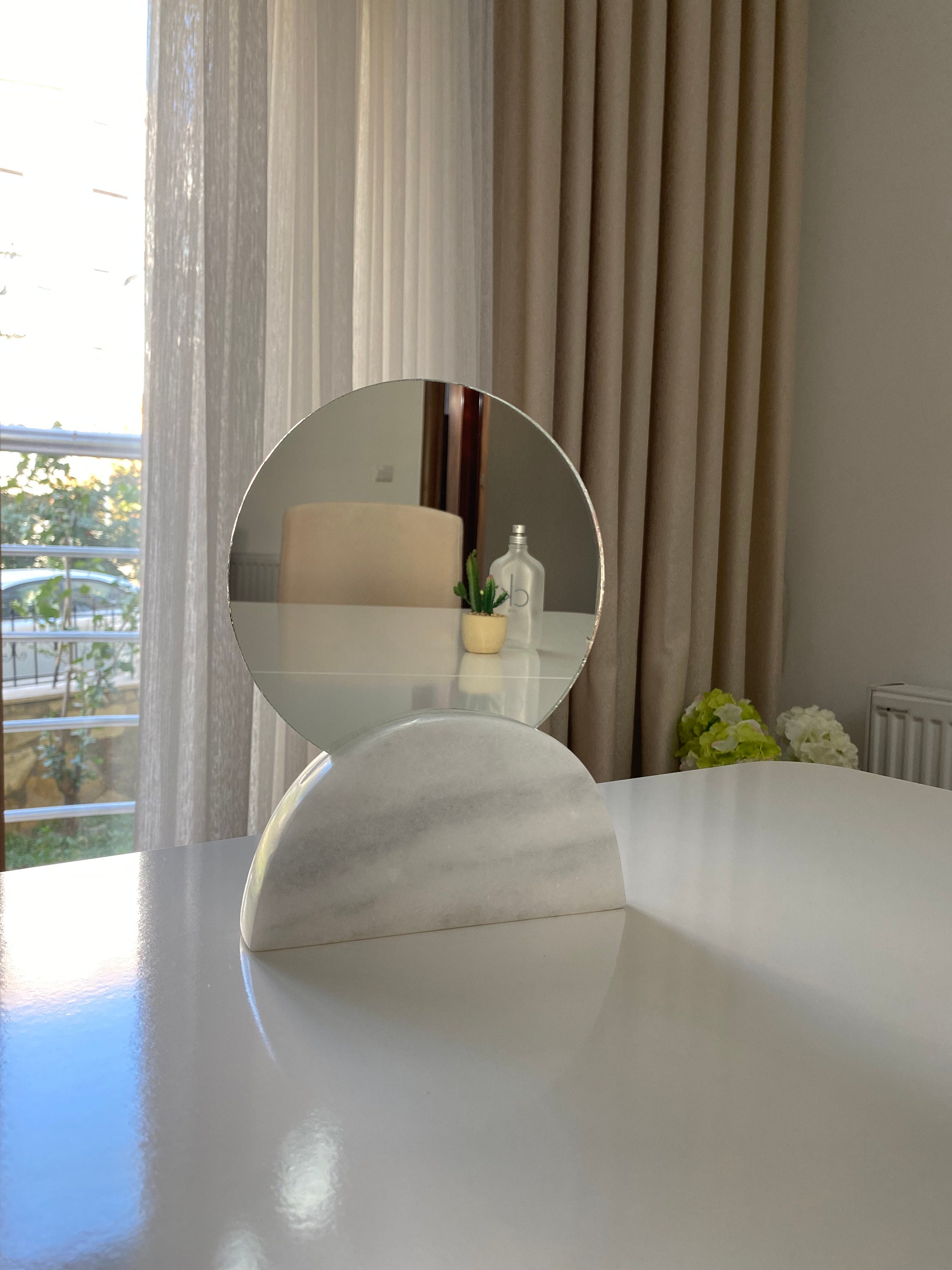 Marble Base Vanity Mirror Makeup Mirror Marble Decor - Etsy