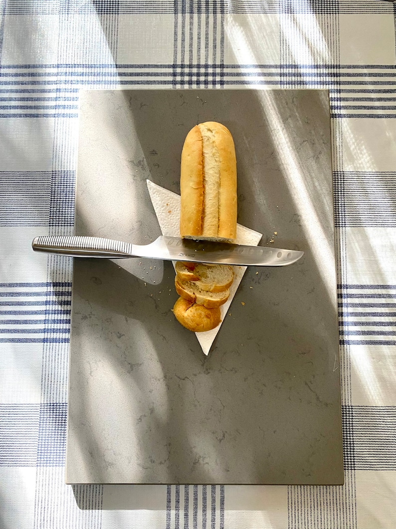 Large Quartz Cutting Board, Montana Grey Serving Display,stone Chopping ...