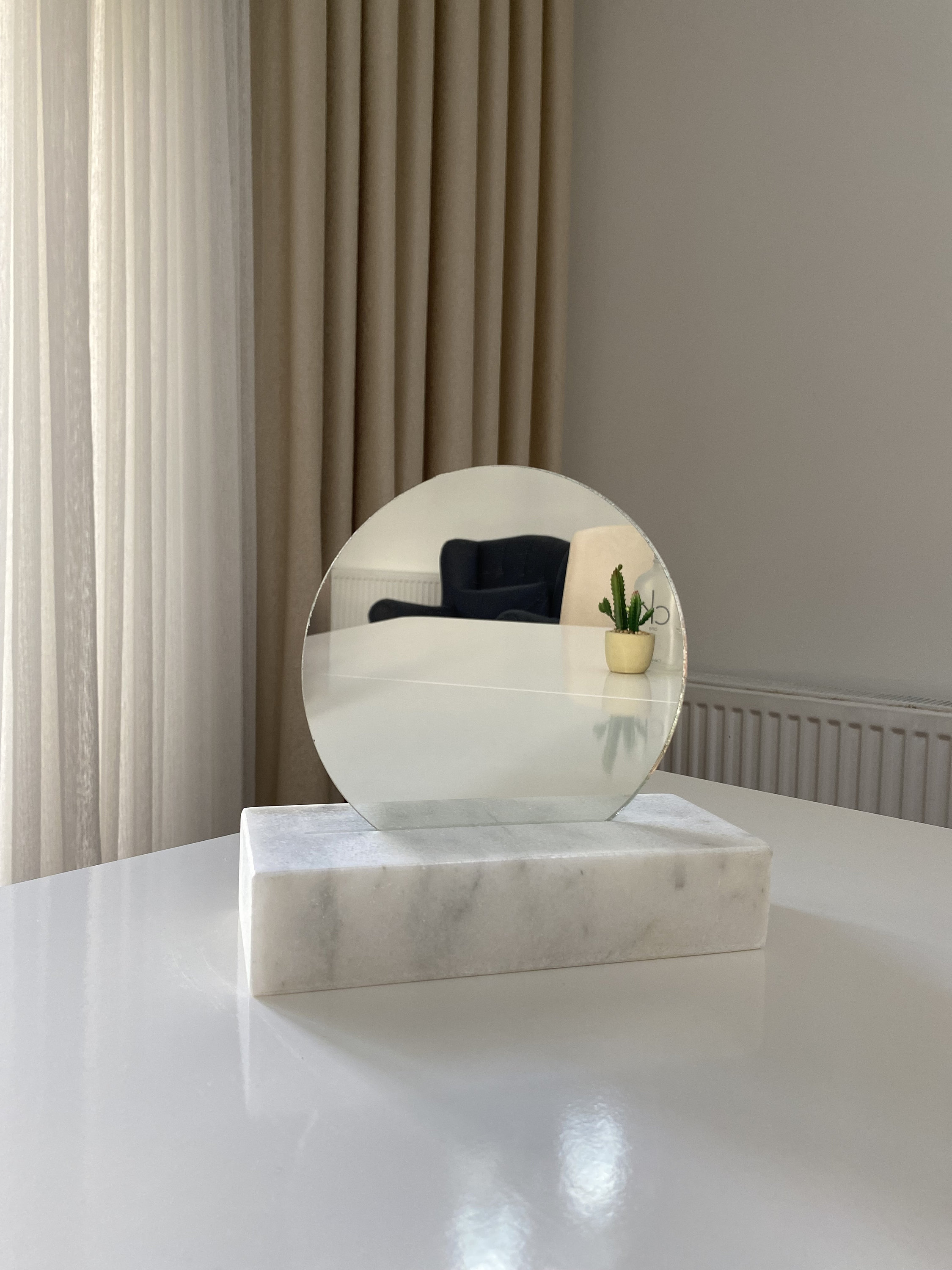 Marble Base Vanity Mirror Makeup Mirror Marble Decor - Etsy