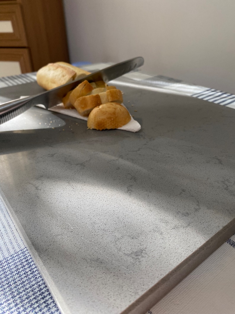 Large Quartz Cutting Board, Montana Grey Serving Display,stone Chopping ...
