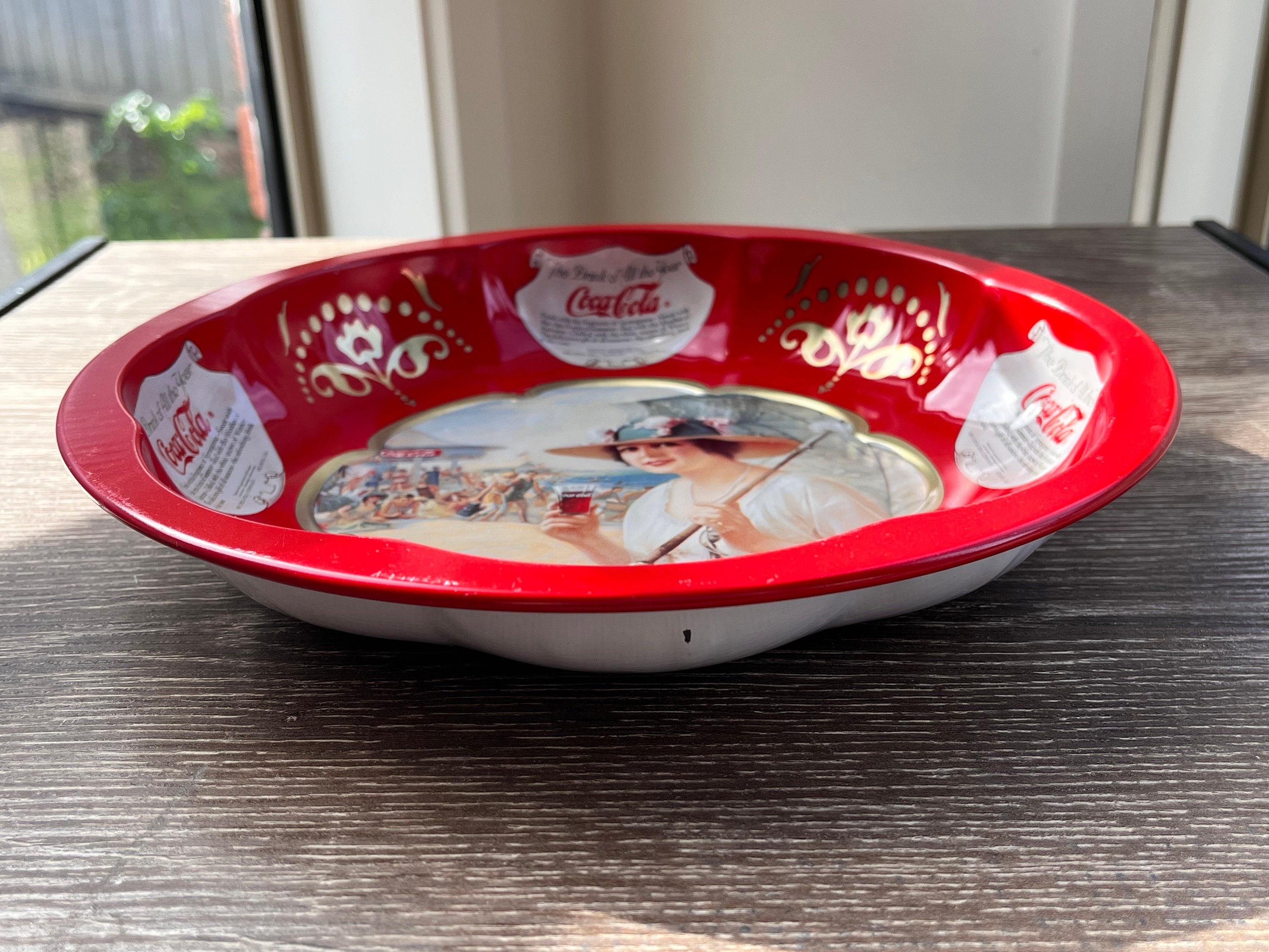 Vintage 90s Coca Cola Tin Bowl With Vintage Lady - Etsy