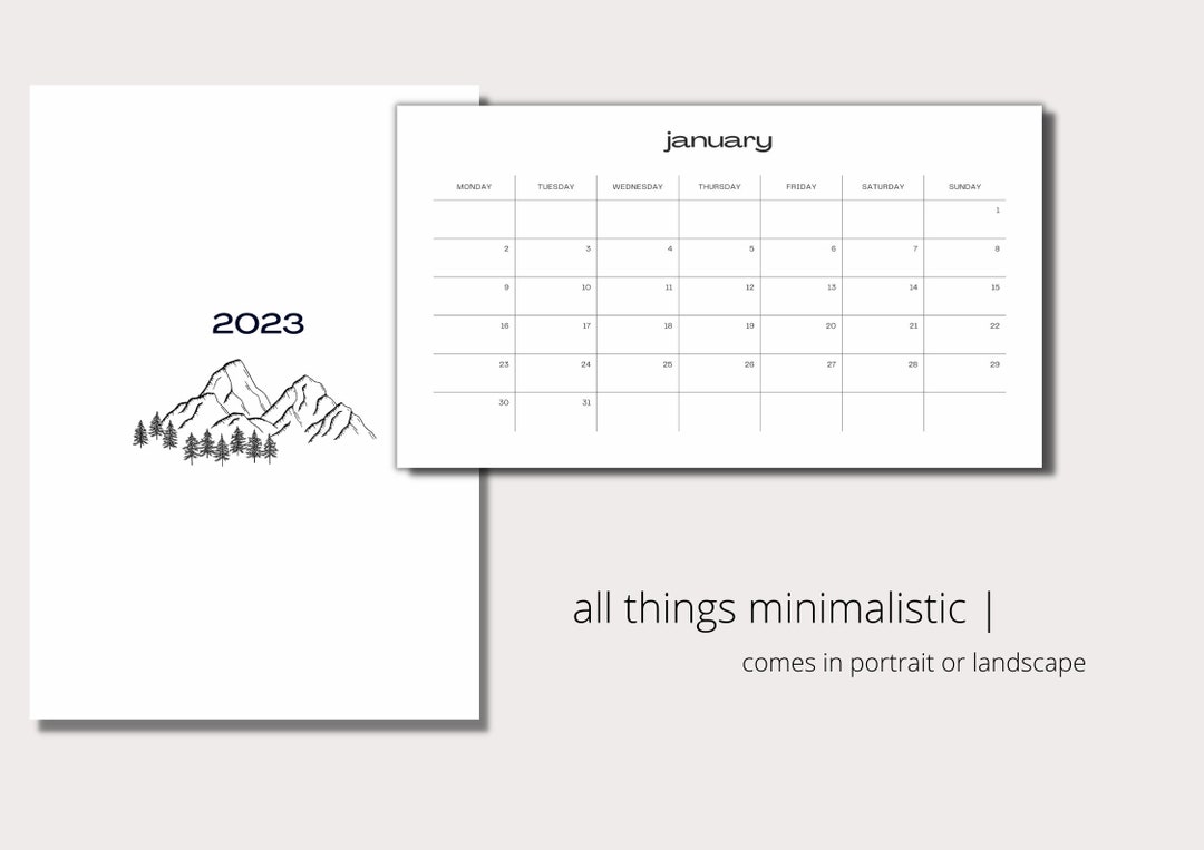Minimal Printable Calendar - Etsy