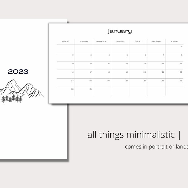 Minimal Calendar - Etsy