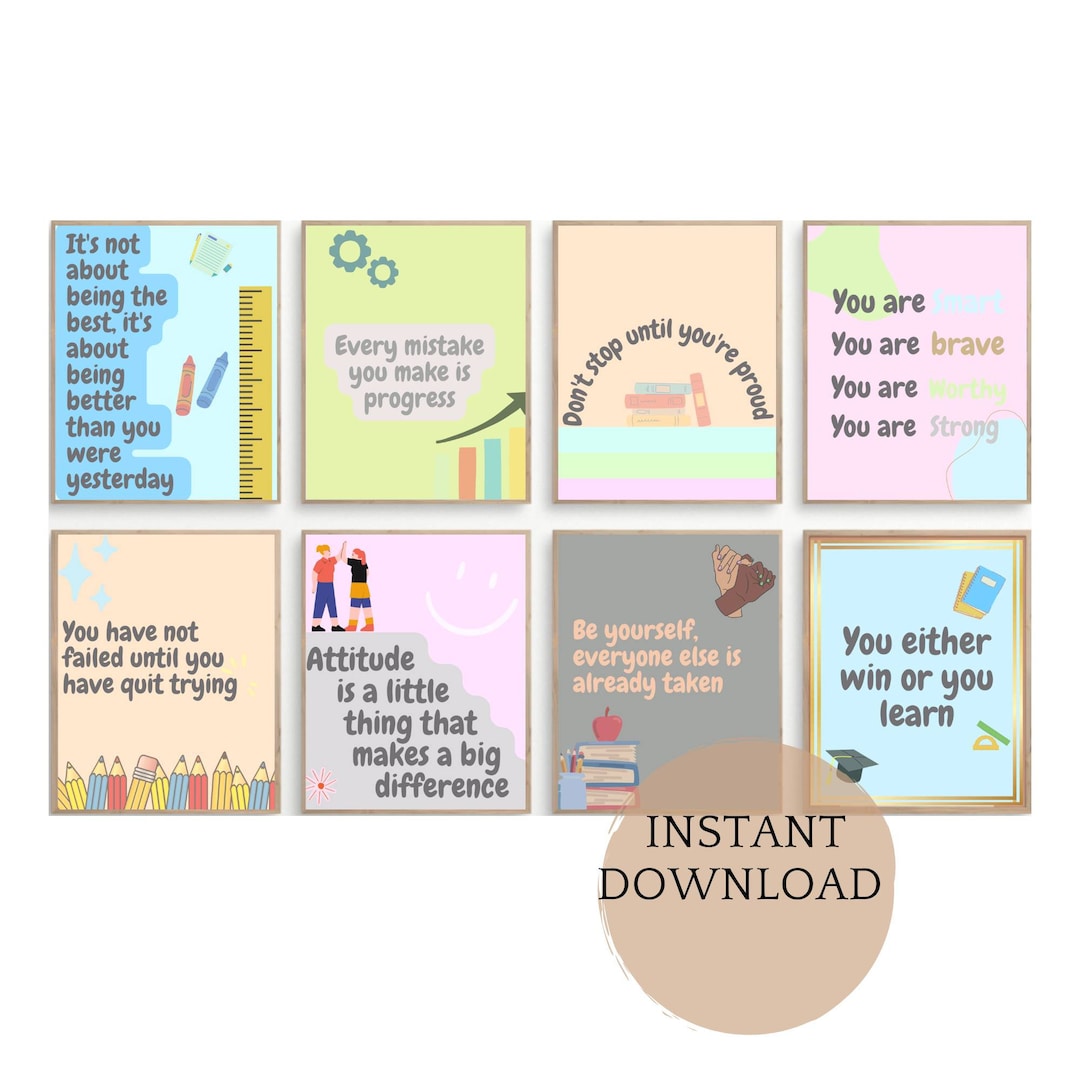 Growth Mindset Classroom Printable Posters, Classroom Quotes, Classroom ...