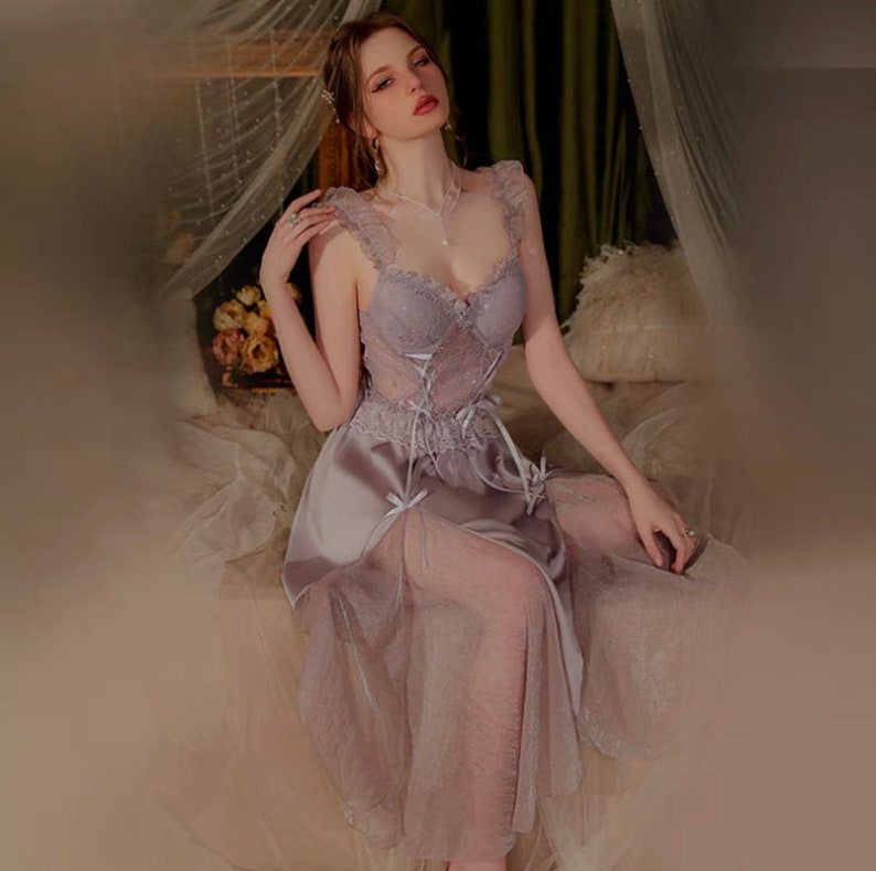 Sheer Lace Nightgown Lace Nightie Plus Size Nightgown Lace Etsy