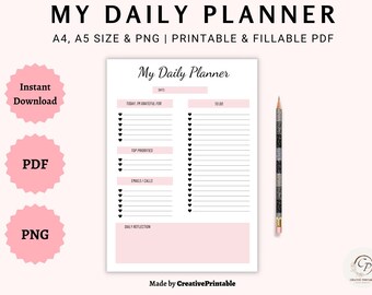 My Daily Planner Printable - Etsy