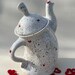 Ceramic Dancing Teapot / Teapot With Red Poopy Flower - Etsy