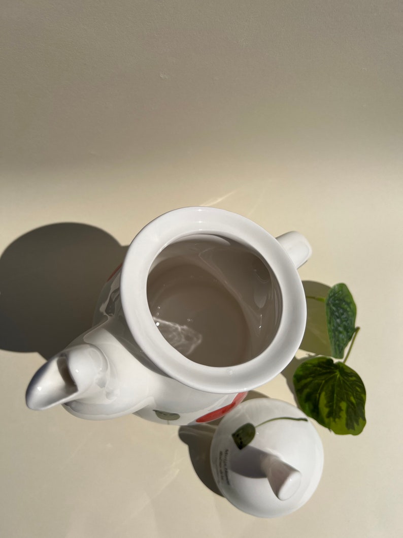 Ceramic Dancing Teapot / Teapot With Red Poopy Flower - Etsy