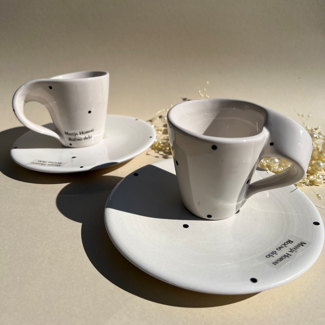 Small Espresso Cup With Small Black Spots /ceramic Espresso Cup - Etsy