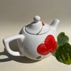 Ceramic Dancing Teapot / Teapot With Red Poopy Flower - Etsy