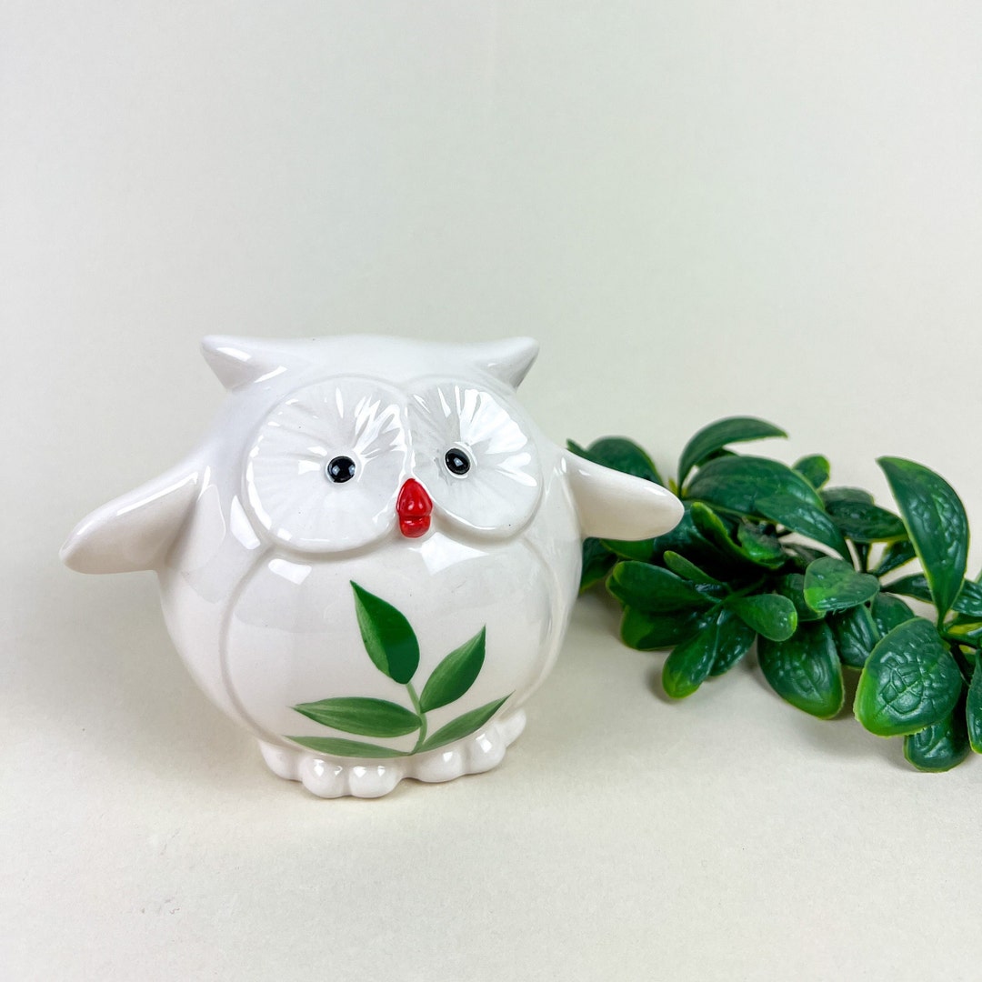 Tropical Ceramic Owl Money Bank / Handmade Piggy Bank for the Kids ...