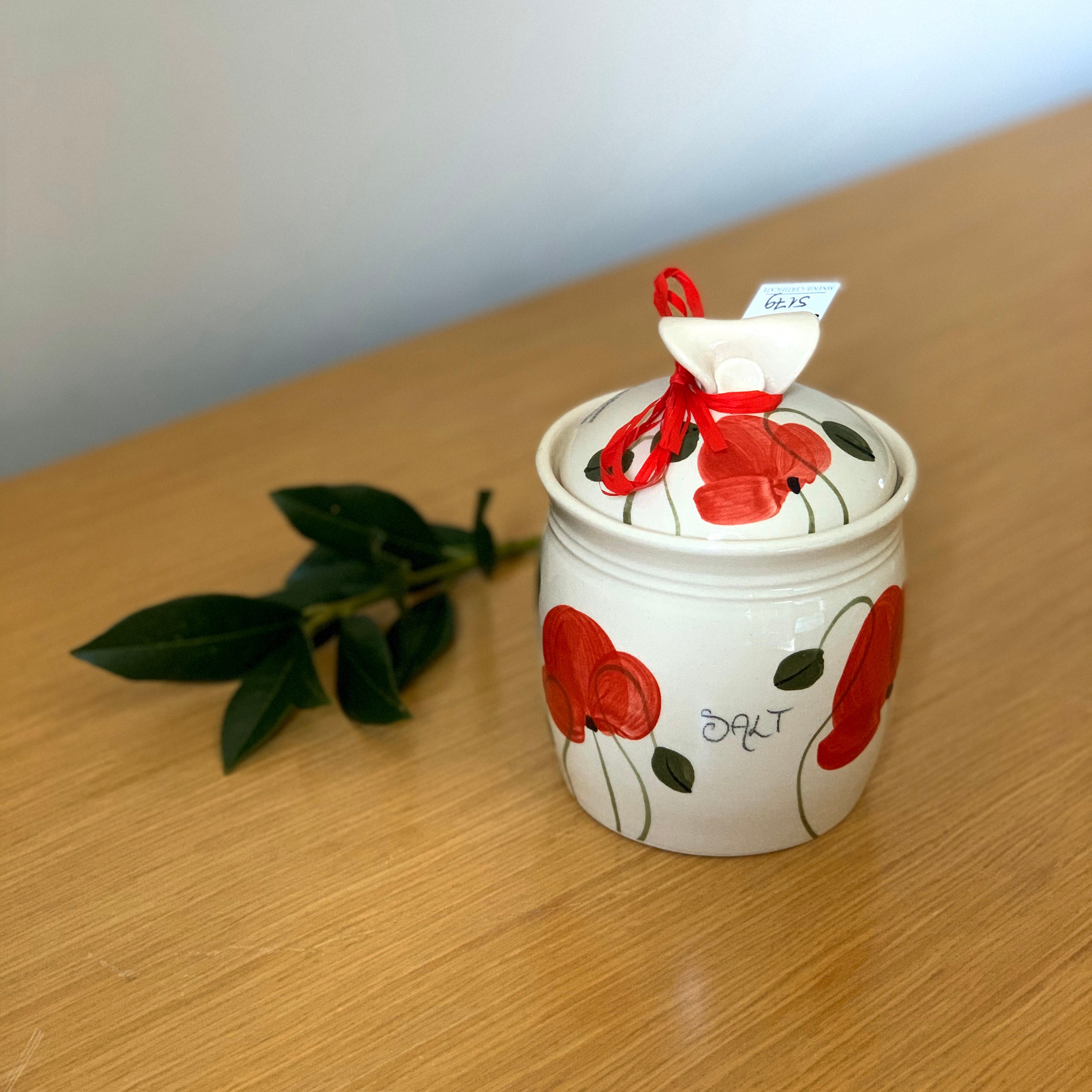 Red Poppy Kitchen Canister Set - Ceramic Jars for Coffee, Tea, Sugar ...