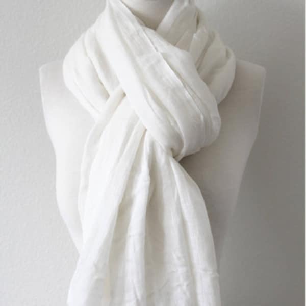 White Cotton Scarf - Etsy