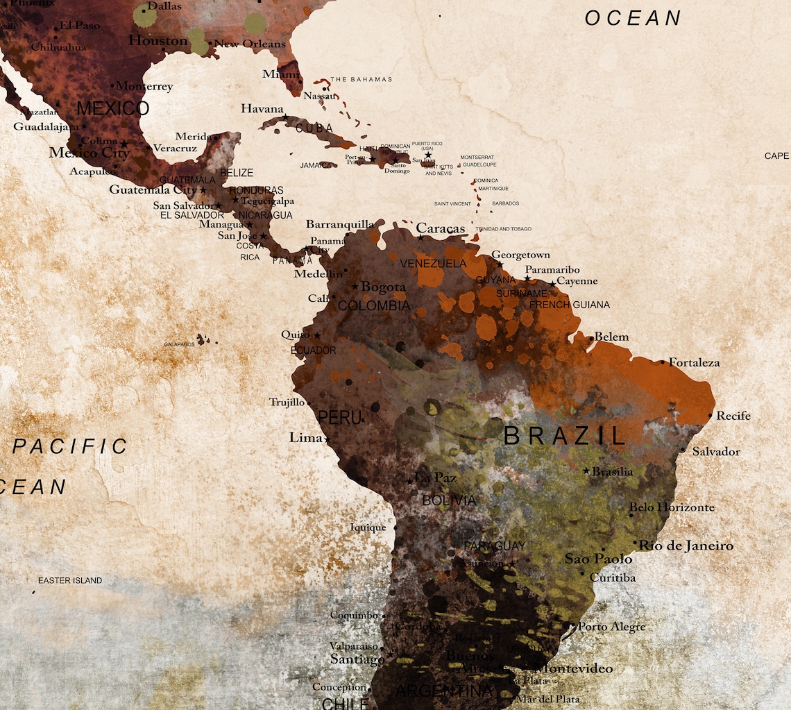 Large World Map Poster Print, World Map Wall Art, Push Pin World Map ...