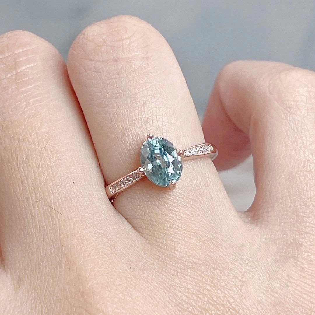 Blue Moissanite Ring: Vintage Style Engagement Ring - Etsy