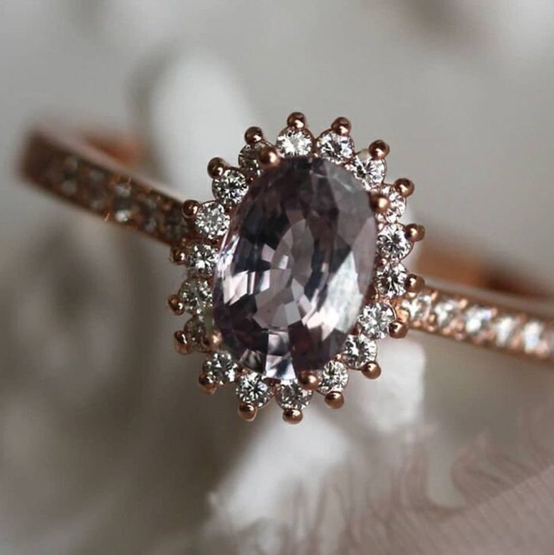 Grey Spinel Ring for Her Personalized Gift Engagement Ring Royal ...