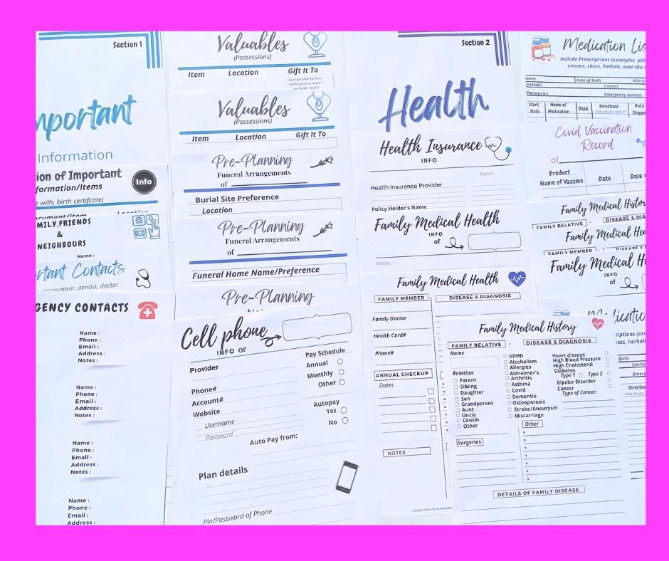 Printable, Interactive QR Code Emergency Planner Binder, "what If ...
