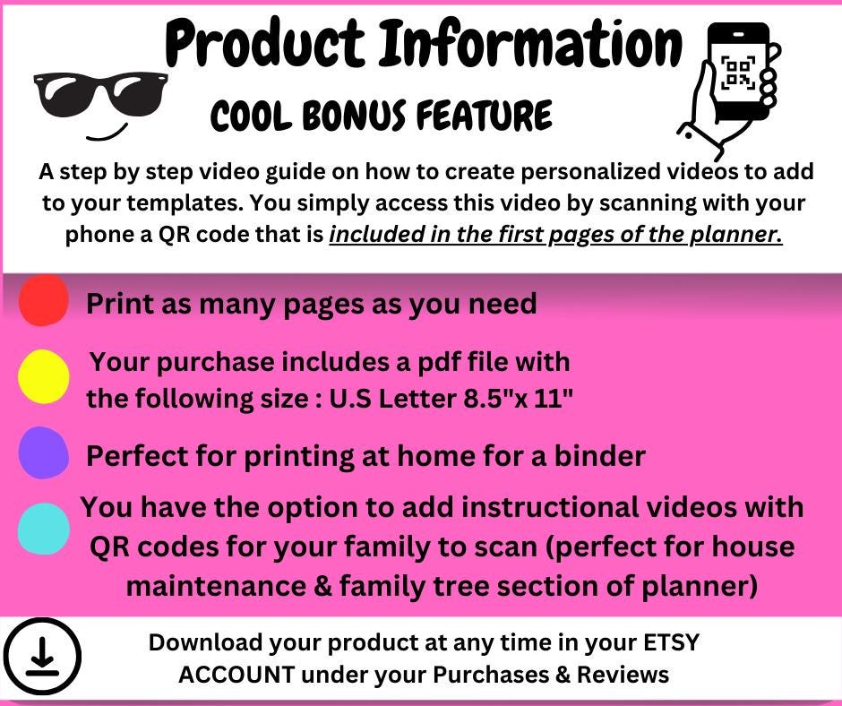 Printable, Interactive QR Code Emergency Planner Binder, "what If ...