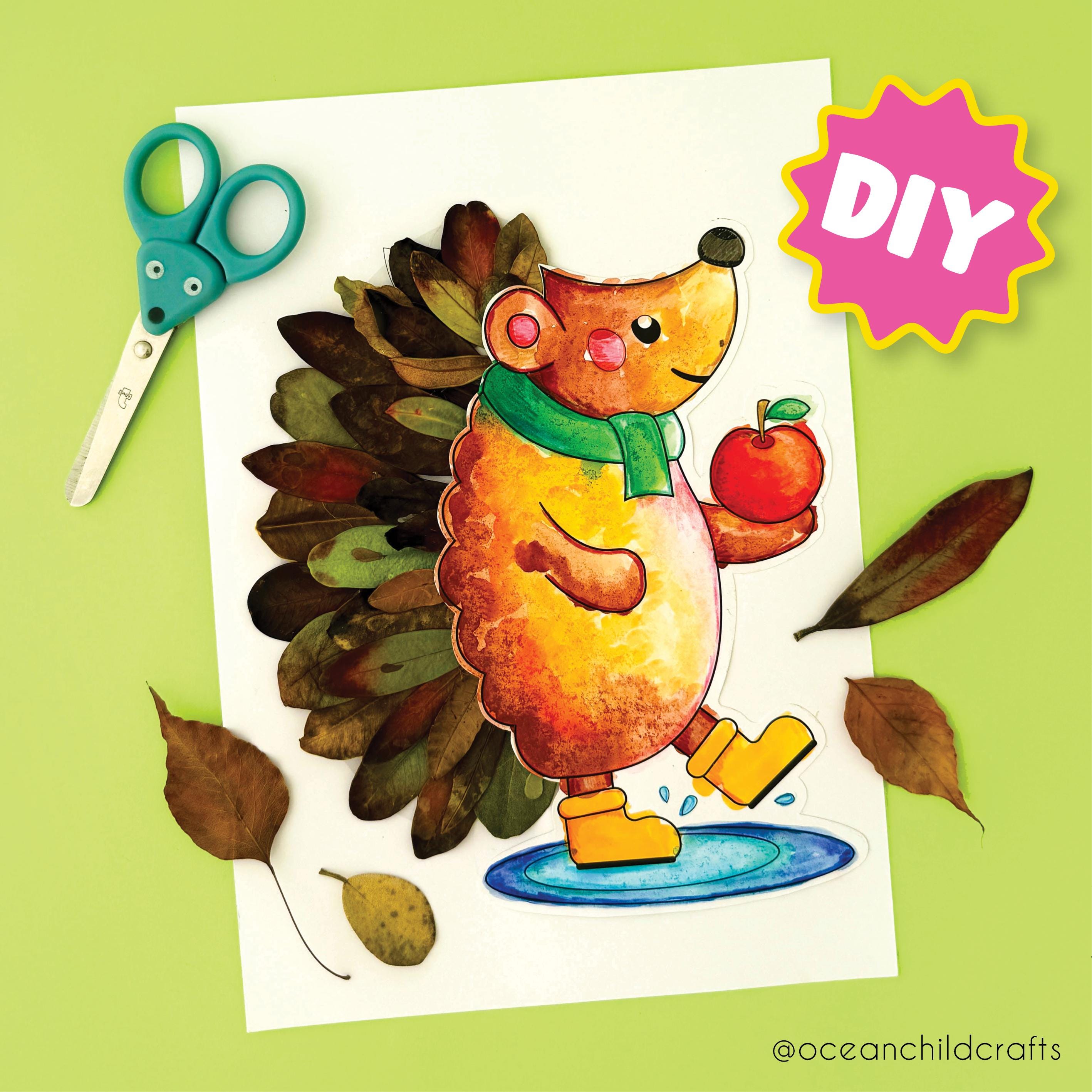 Hedgehog Fall Craft Printable | Fun Autumn Art Activity for Kids ...