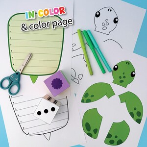 Roll A Pattern Printable Sea Turtle Game Dice Activity Ocean Animal ...
