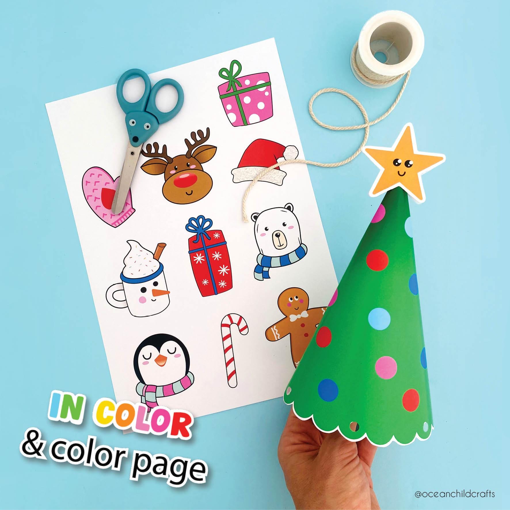 DIY Christmas Tree Mobile Craft Printable Easy Prep Holiday Craft ...