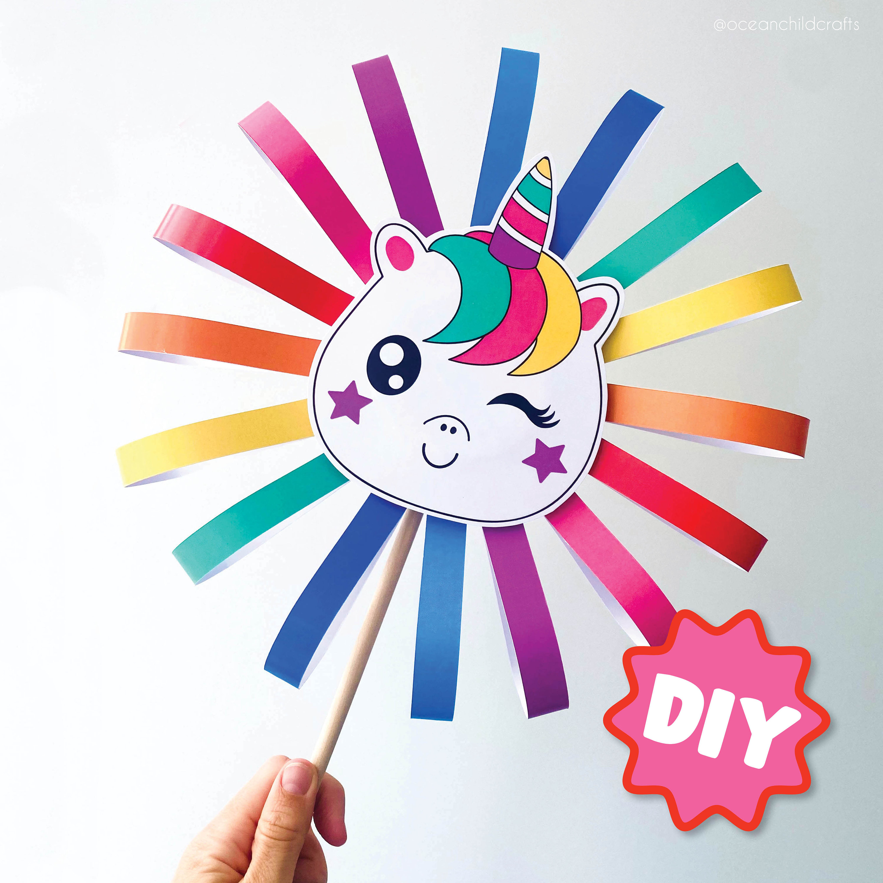DIY Unicorn Craft Printable Rainbow Unicorn Art Activity Kids Template ...