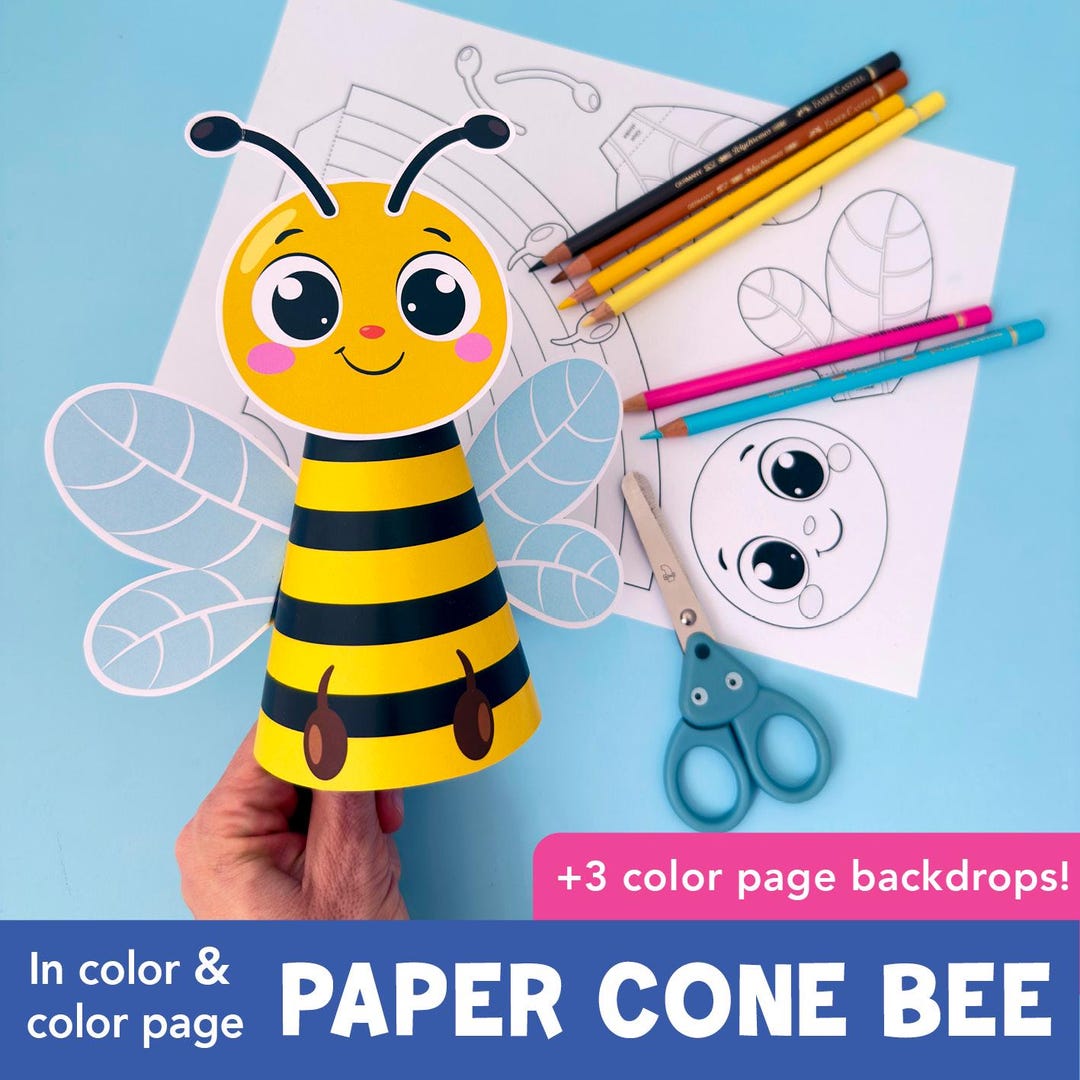 Low Prep Bee Craft Printable | Spring Insect Craft for Kids | Bees Fine ...