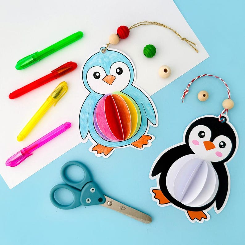 Low Prep Printable Penguin Craft | 3D Winter Paper Craft for Kids ...