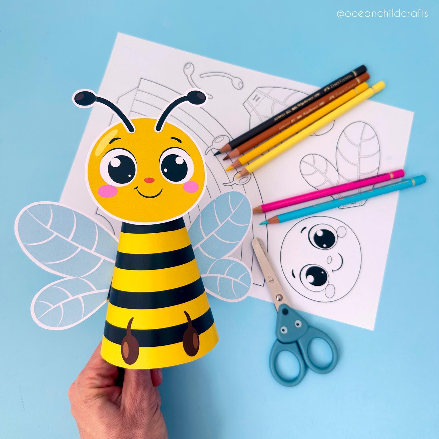 Low Prep Bee Craft Printable | Spring Insect Craft for Kids | Bees Fine ...