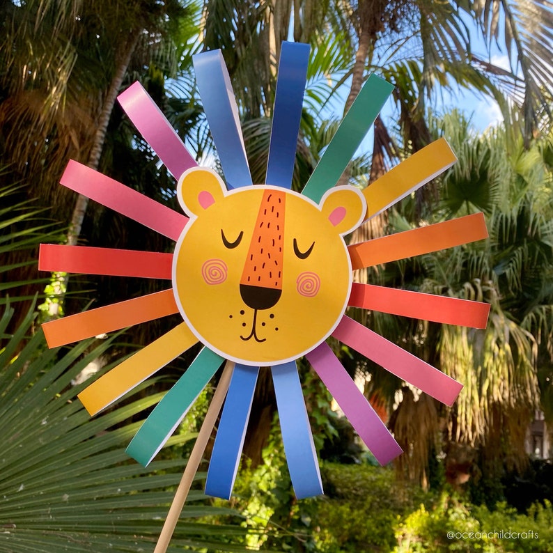 Lion Printable Craft Activity Kindergarten Lion Coloring Template Wild ...