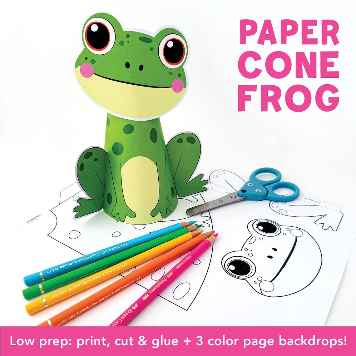 Frog Printable Craft for Kids | Spring Animal Craft | Frog Puppet ...