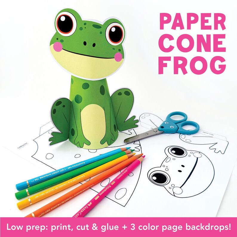 Frog Printable Craft for Kids | Spring Animal Craft | Frog Puppet ...