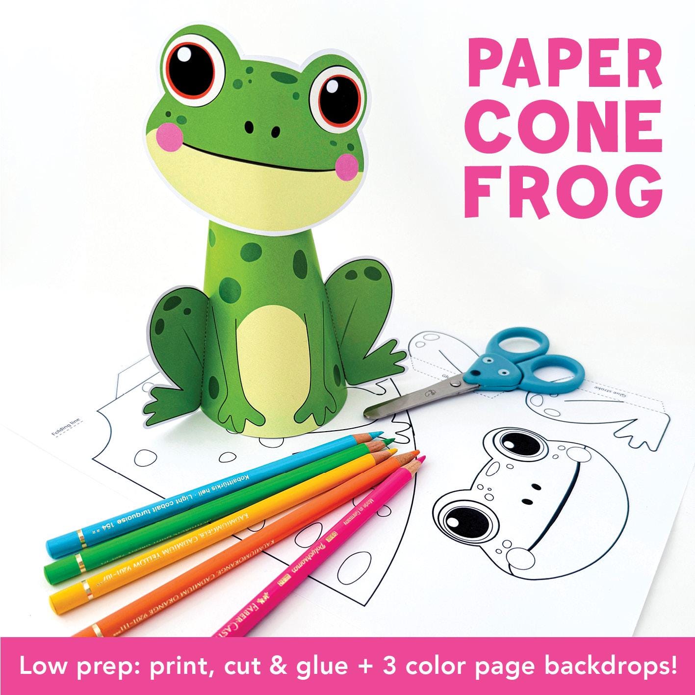 Frog Printable Craft for Kids | Spring Animal Craft | Frog Puppet ...