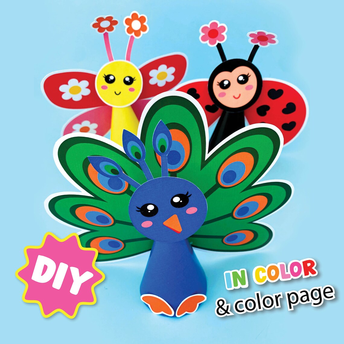Kids Crafts Printable Bundle: Coloring Pages, Learning Activities (DIY ...