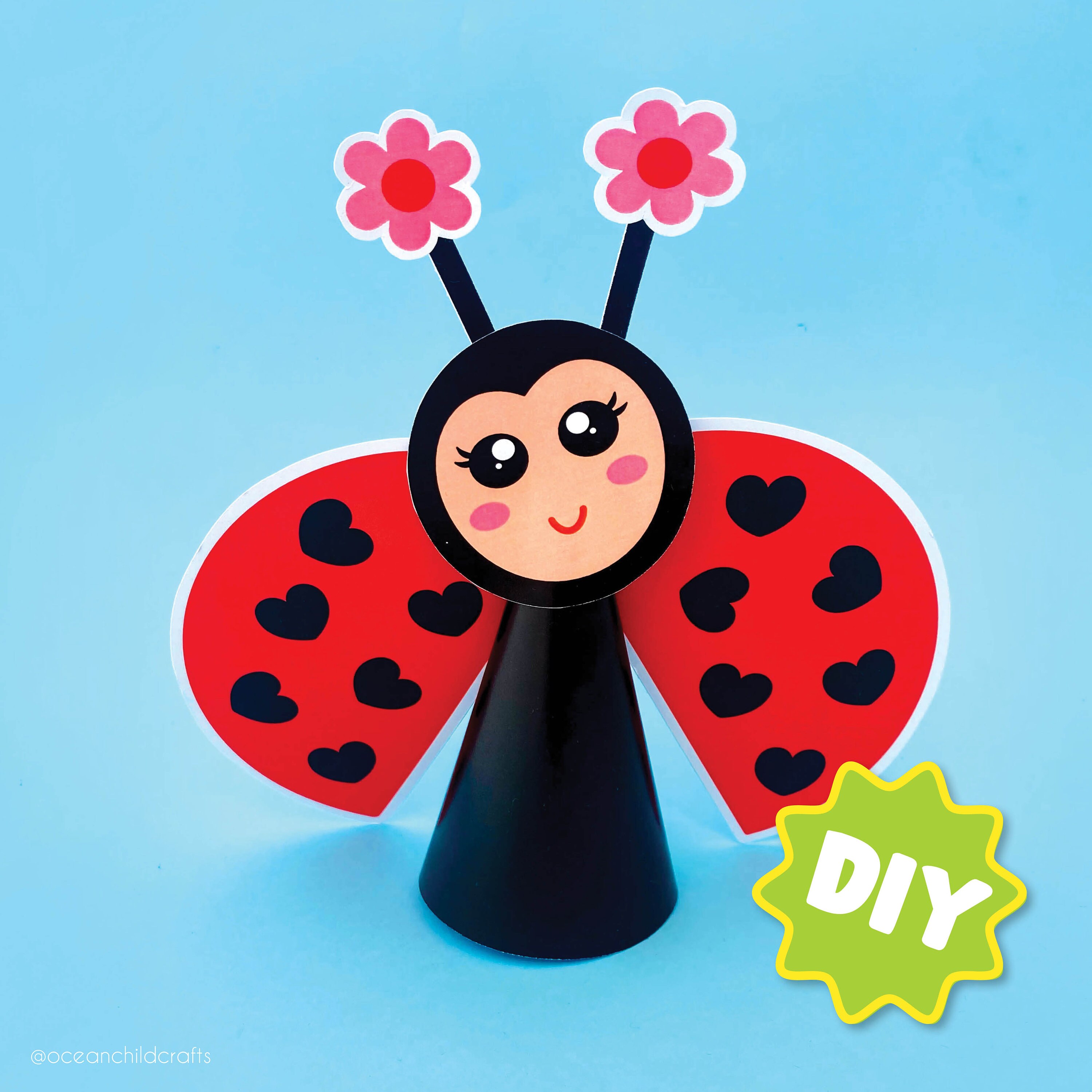 Printable Ladybug Kids Art Activity Bug Craft Kit Preschool DIY ...