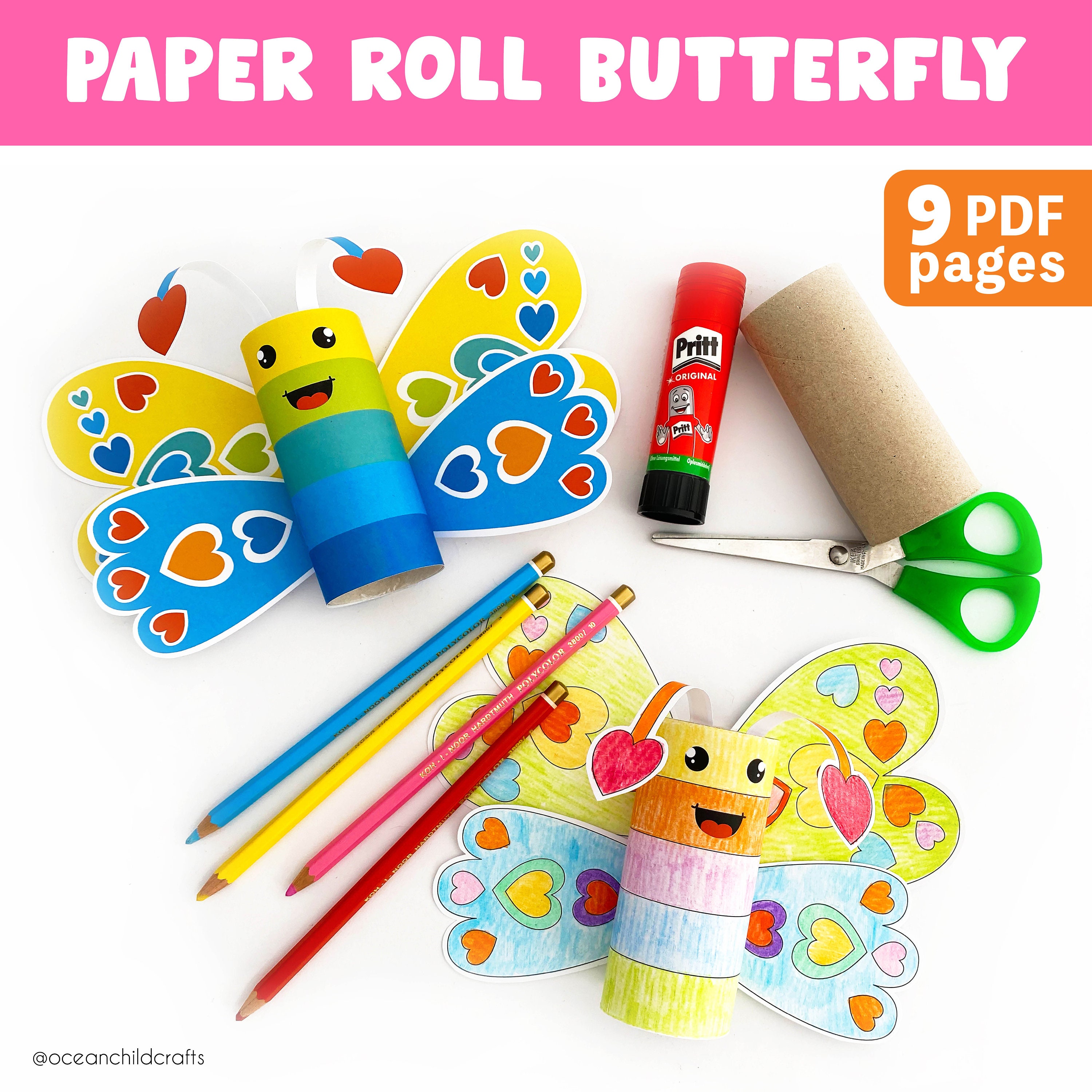 Spring Printable Butterfly Craft Preschool Activity Kids - Etsy