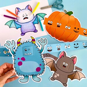 Fun Halloween Craft Printable With Emotions, Coloring Page Halloween ...