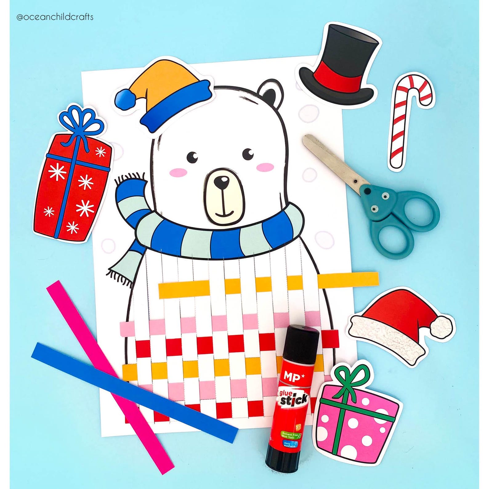 Craft Printable Christmas Sweater Winter Craft Kids Paper Weaving ...