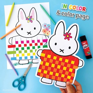 Spring Bunny Craft Activity Preschool Worksheet Fine Motor Printable ...