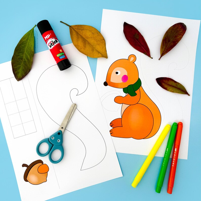 Woodland Animals Fall Craft Bundle – Hedgehog and Squirrel Printable ...