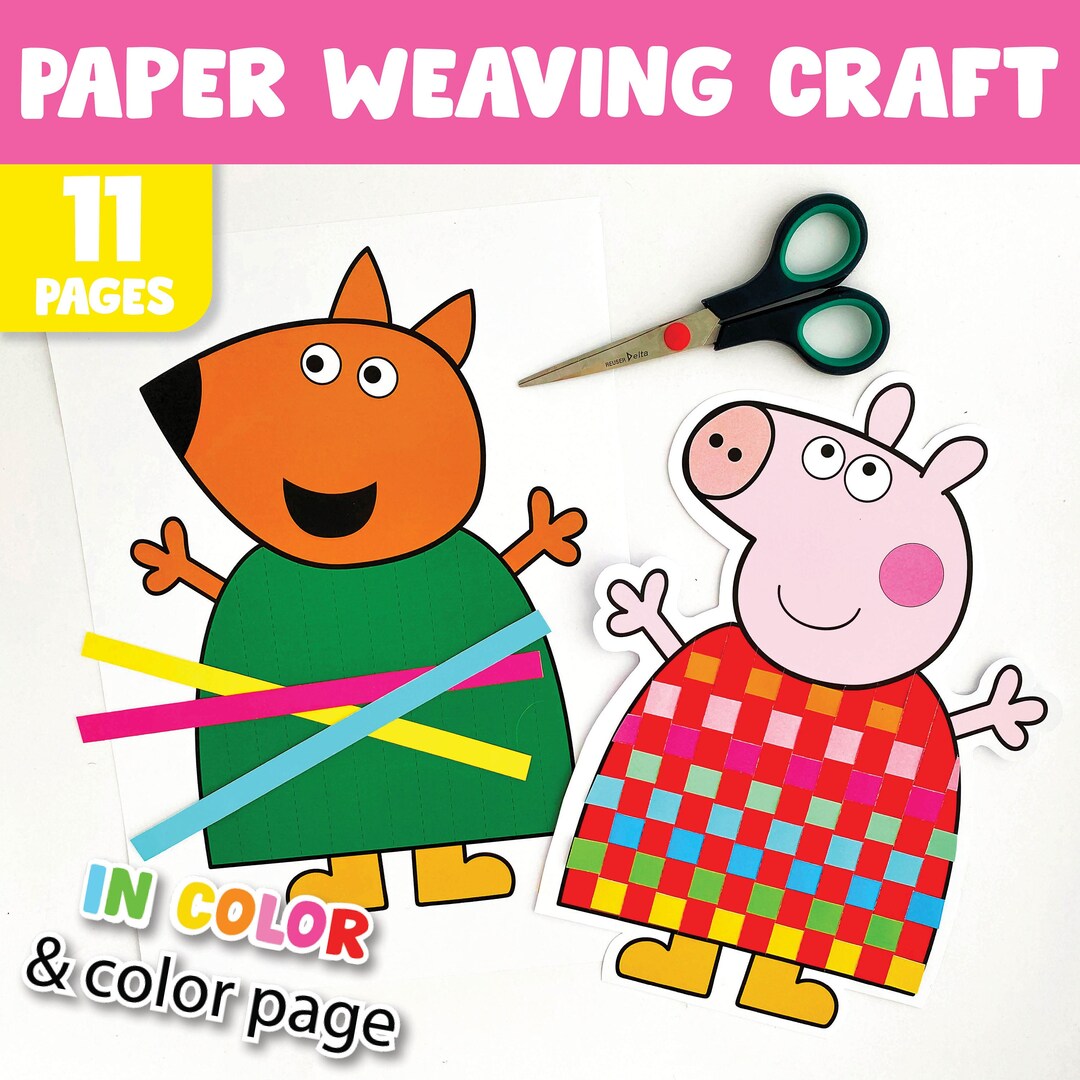 Animal Printable Paper Craft Animal Color Page, Weaving Craft Activity ...