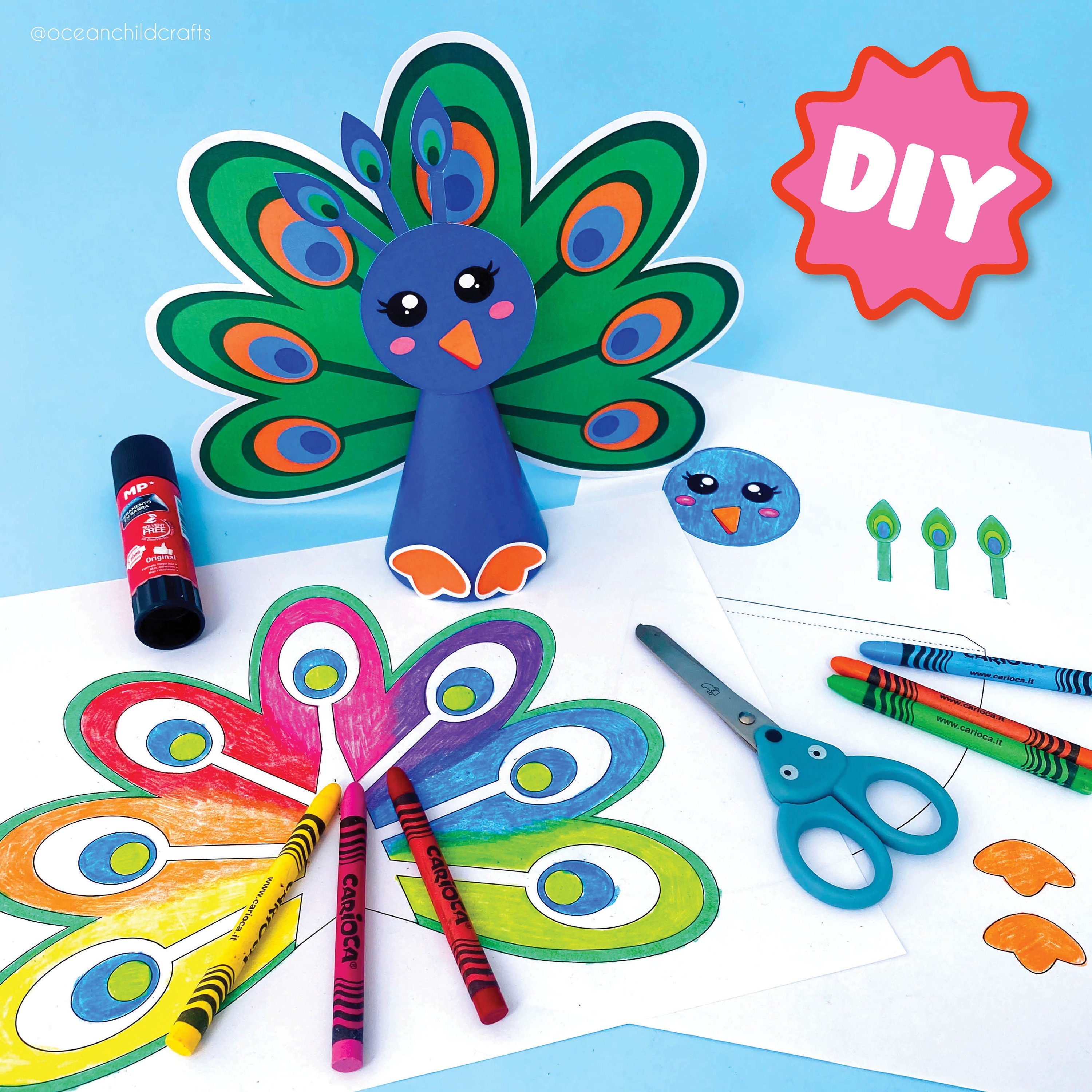 Peacock Printable Zoo Animal Craft Worksheet Peacock Learning Simple ...