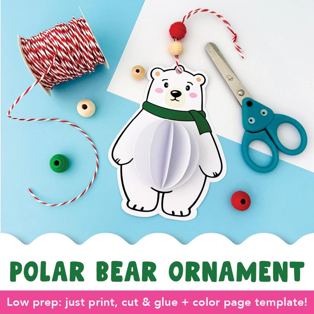 Simple Polar Bear Craft Winter | Arctic Animal Fine Motor Activity for ...