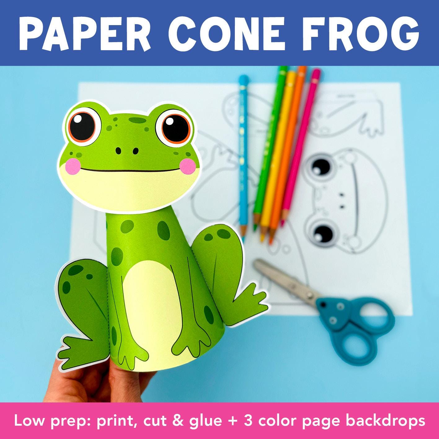 Frog Printable Craft for Kids | Spring Animal Craft | Frog Puppet ...