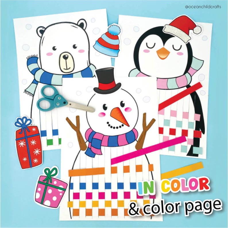 BIG Christmas Printable Bundle Kids Holiday Craft Templates Coloring ...