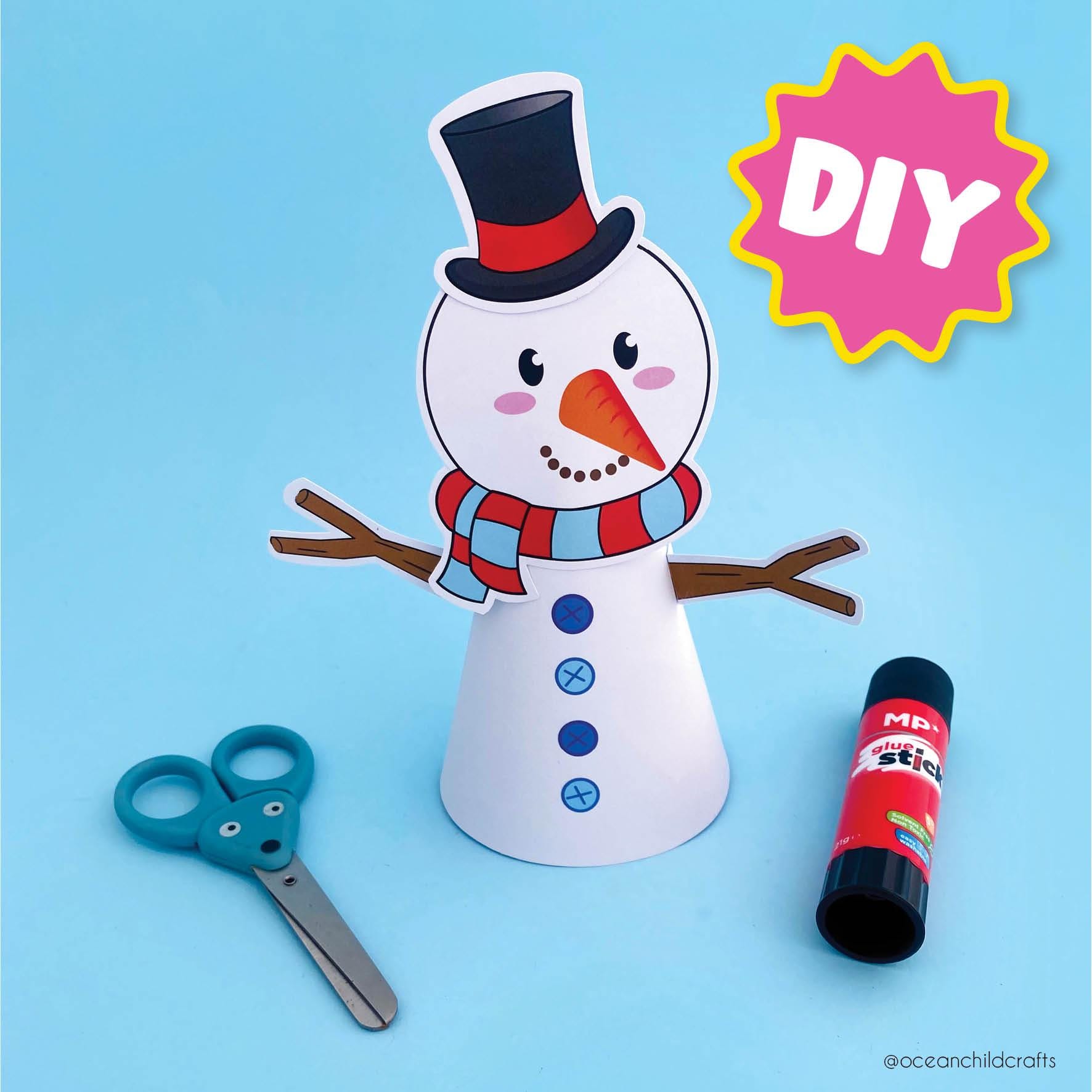 Printable Snowman Craft Activity Kids Winter Worksheet Classroom ...