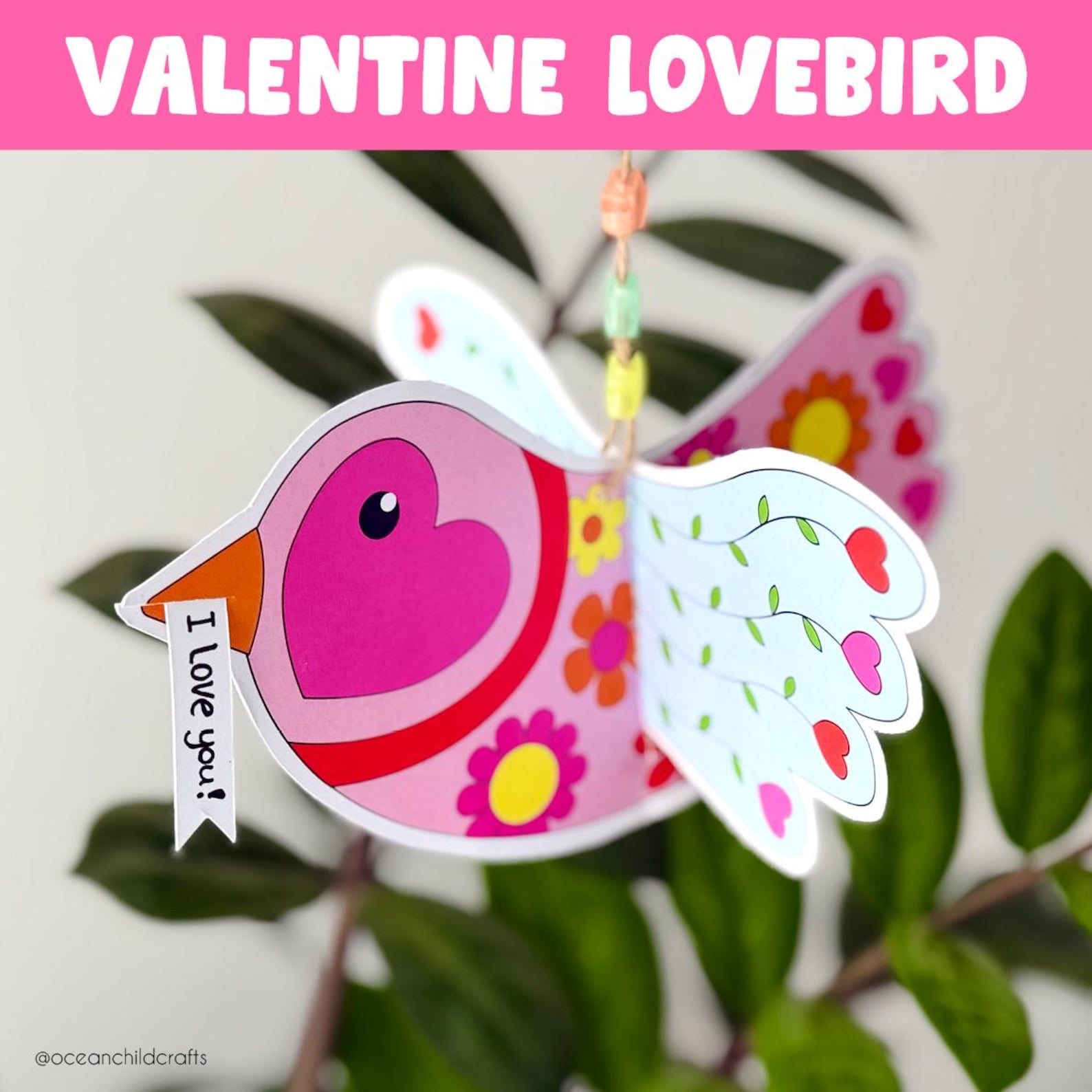 FUN Valentine's Day Printable Craft Bundle Kids FOUR Valentine Art ...