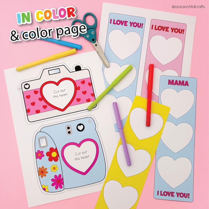 I Love You Camera Craft Printable | Valentine or Mother’s Day Card ...