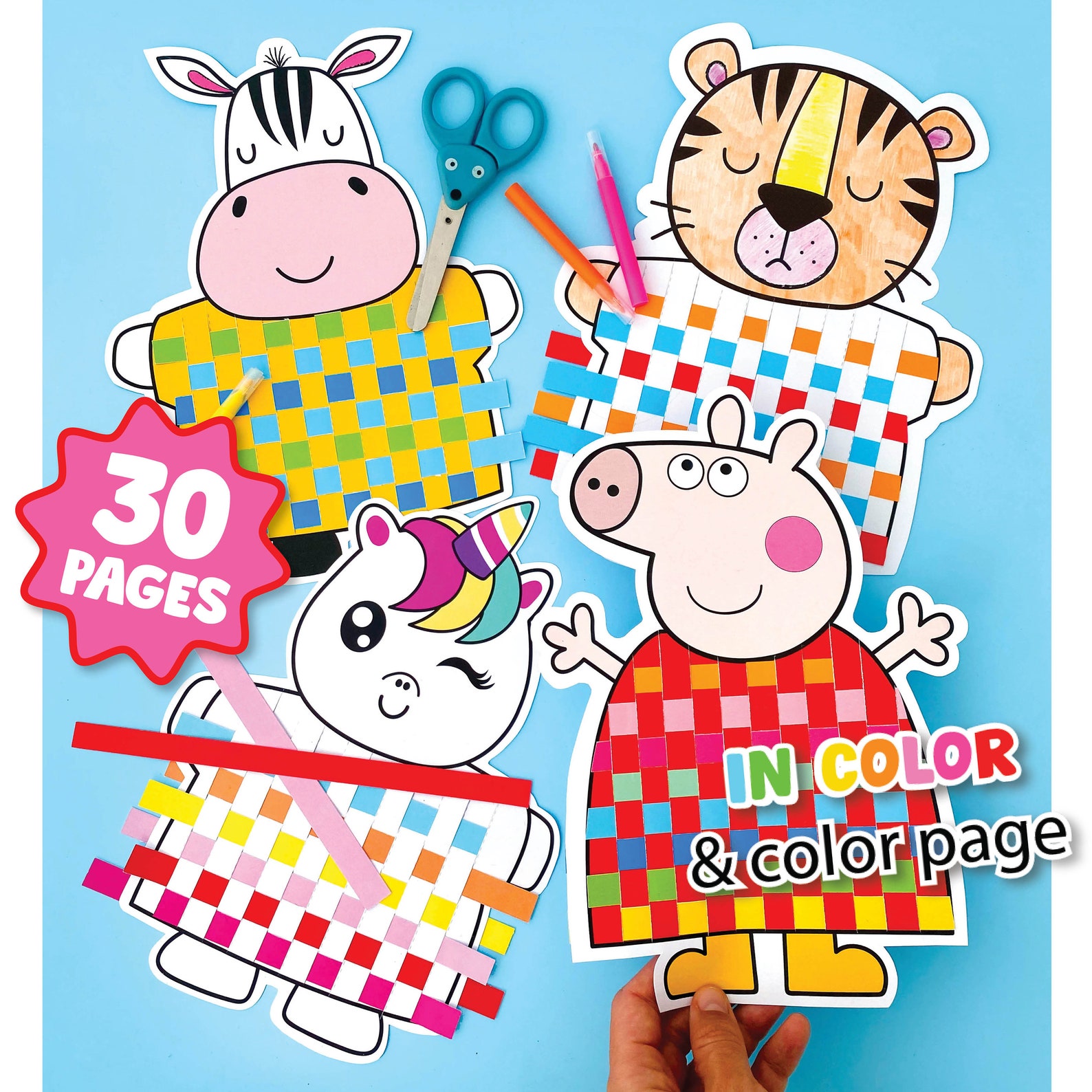 BIG Animal Craft Printable Bundle Kids Fine Motor Template Preschool ...