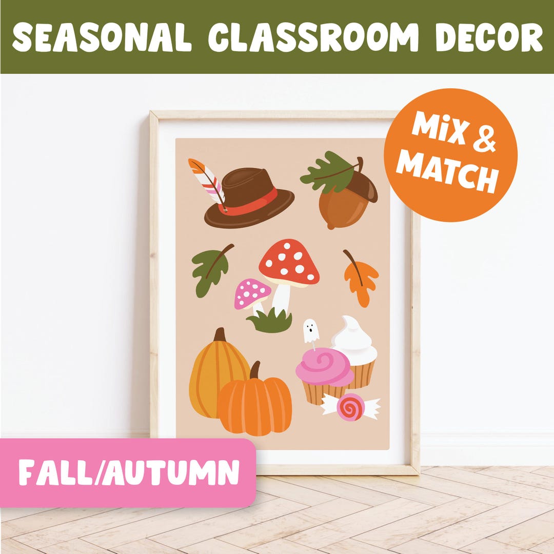 Fall Classroom Poster: Autumn Bulletin Board Decor (digital Download ...